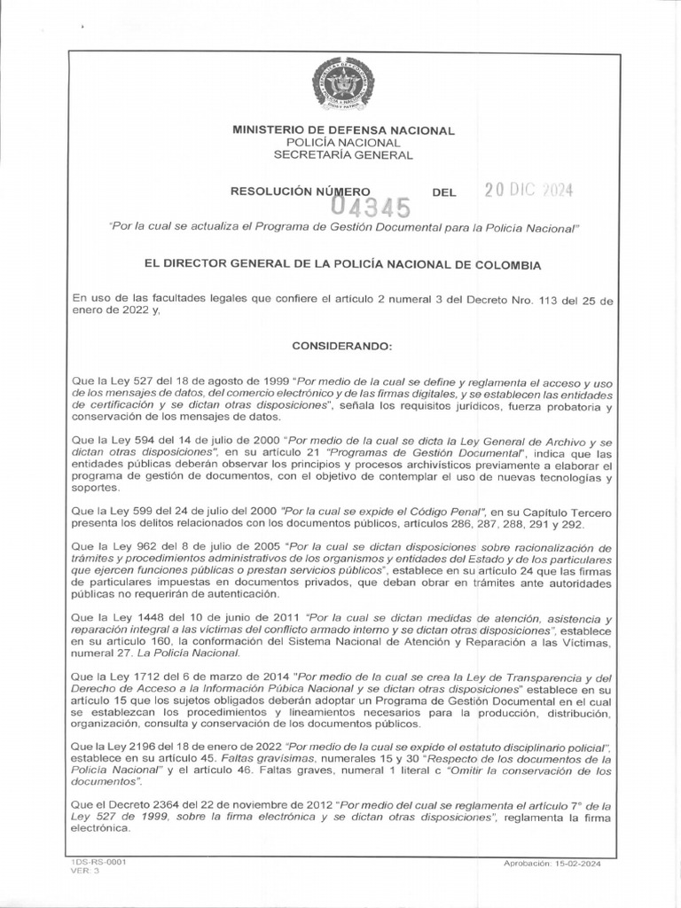 Resolucion 04345 Del 20-12-2024 Actualiza Programa Gestión Documental ...