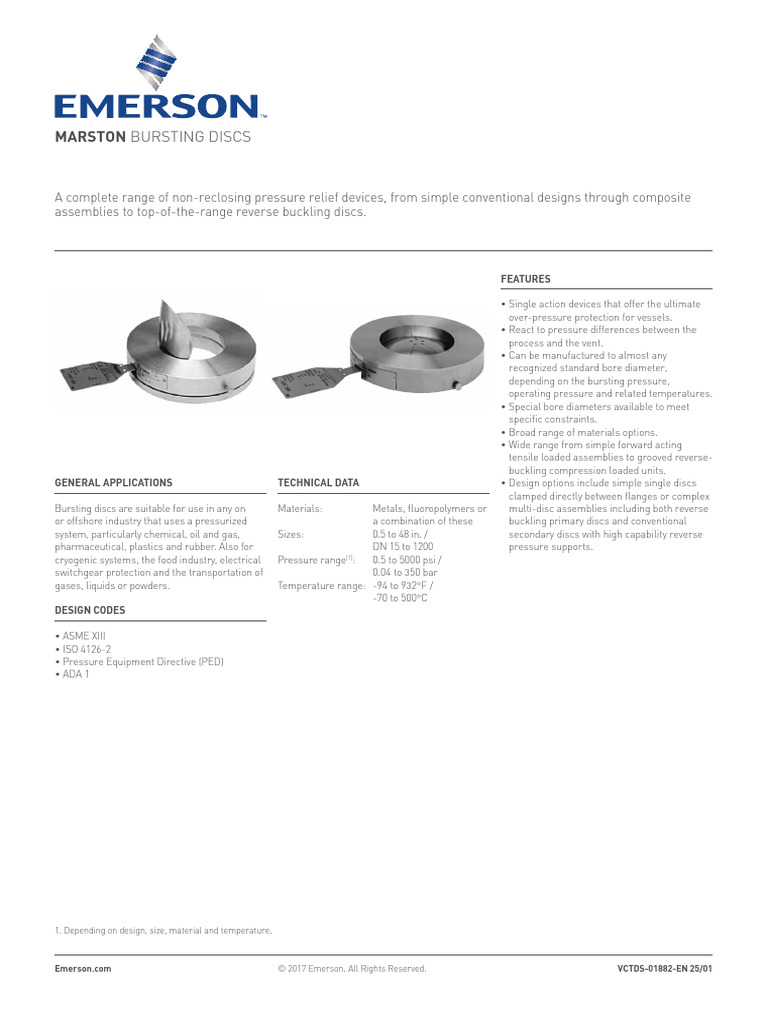 Marston Bursting Discs Overview | PDF | Fluid Dynamics | Viscosity