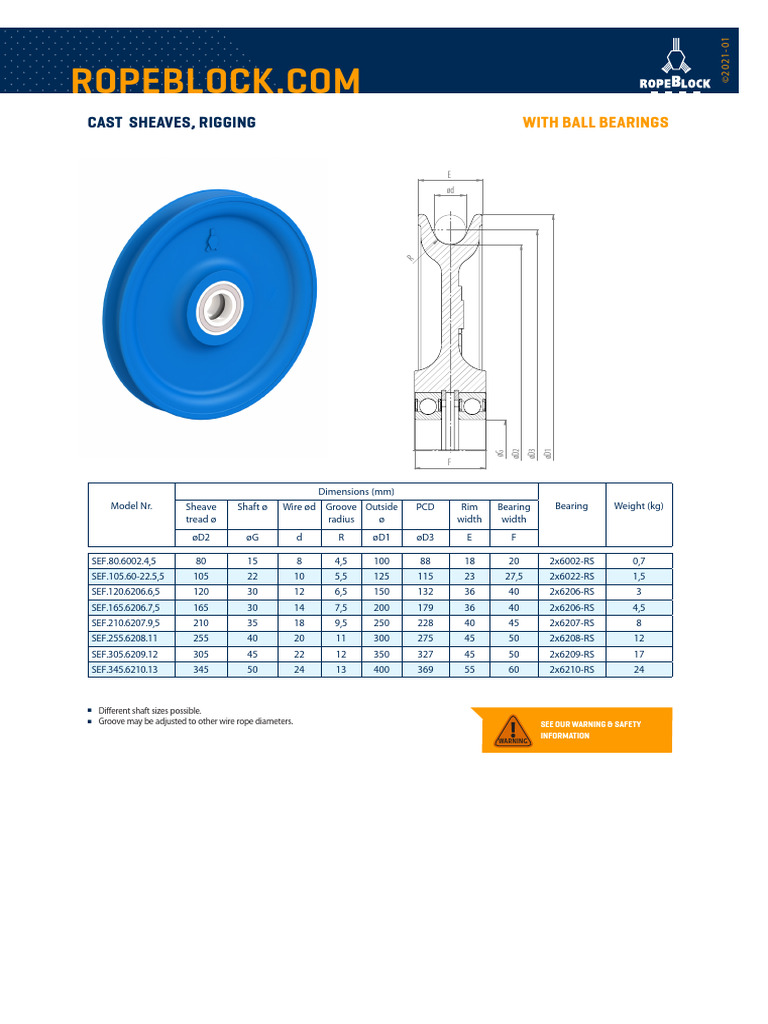 Ropeblock - Cast Sheaves, Rigging With Ball Bearings - Metric | PDF ...