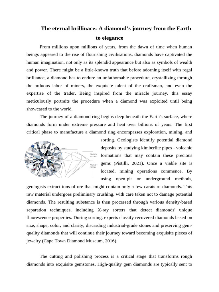 The Diamond Journey: From Mine to Ring | PDF | Diamond | Gemstone