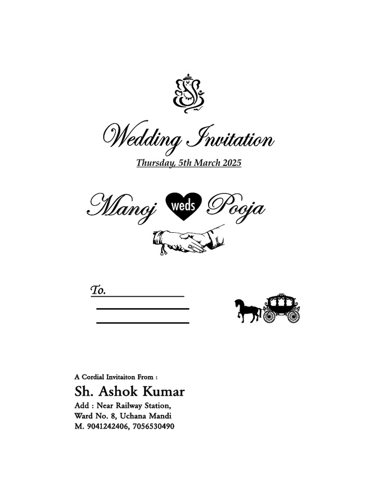 Manoj Weds Pooja | PDF