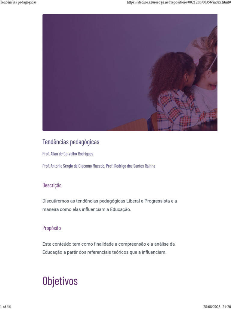 Tendencias Pedag Gicas | PDF | Pedagogia | Aprendizado