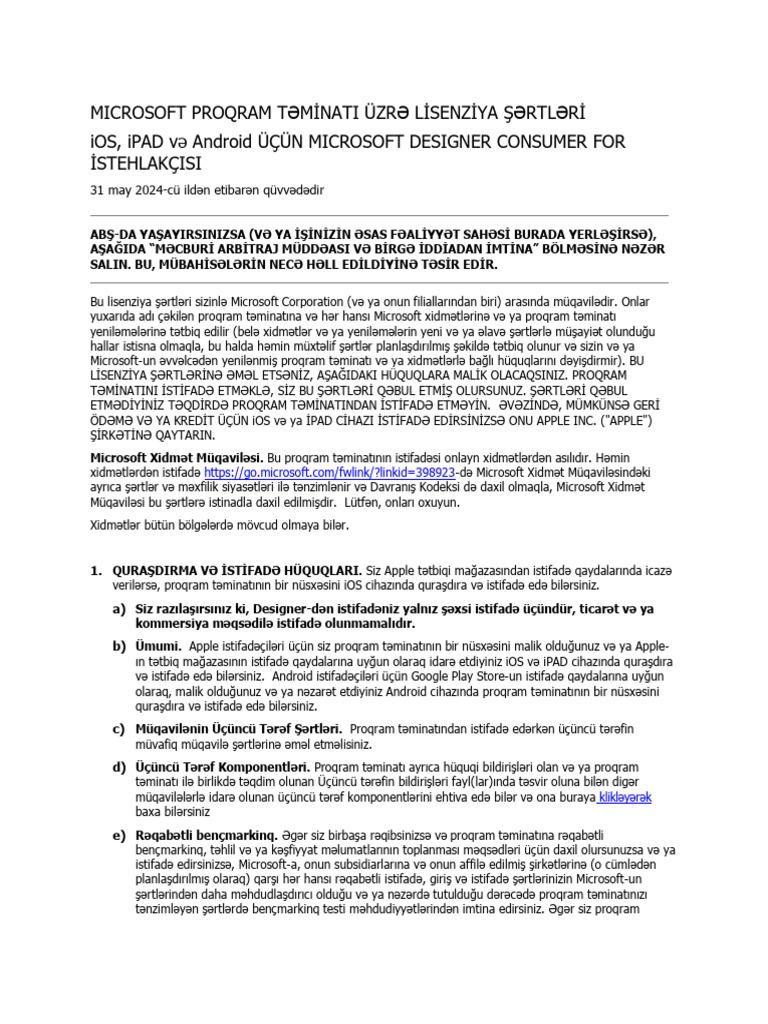 Consumer Terms of Use | PDF