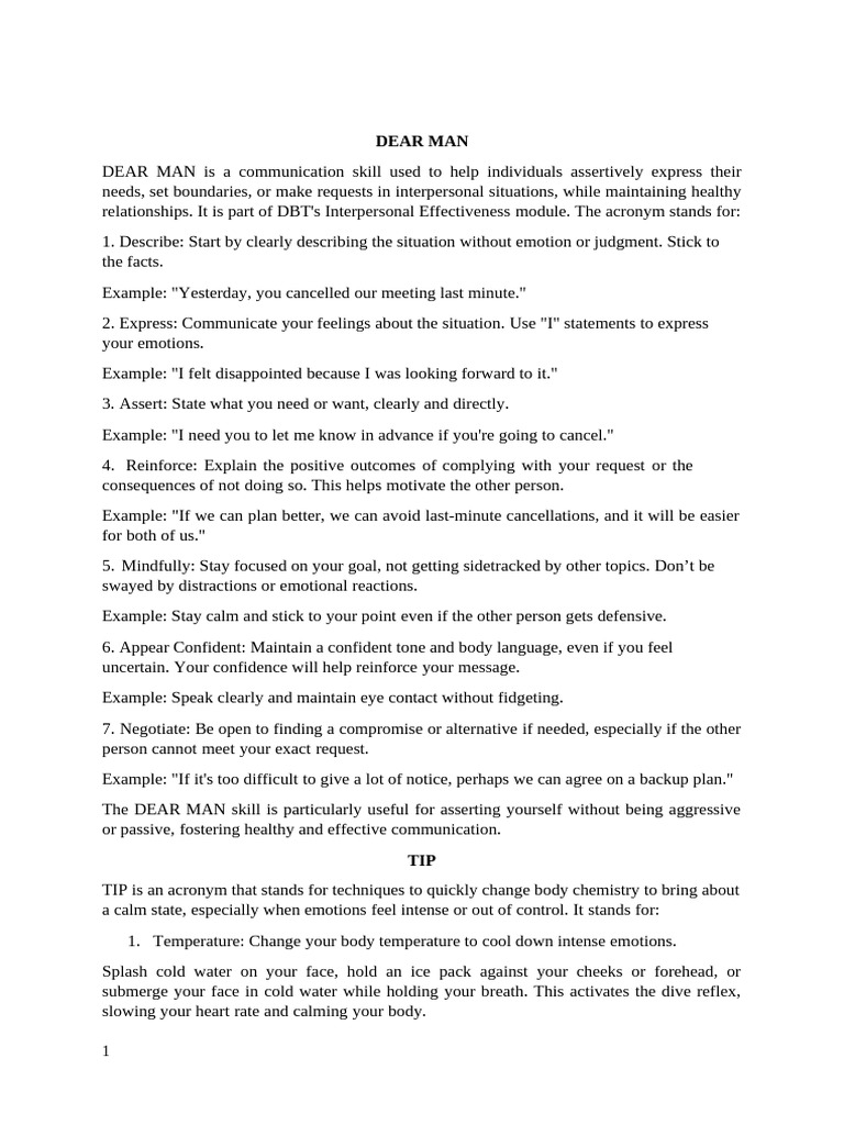 Some DBT Techniques Explained-Maxwell | PDF | Mental Health ...