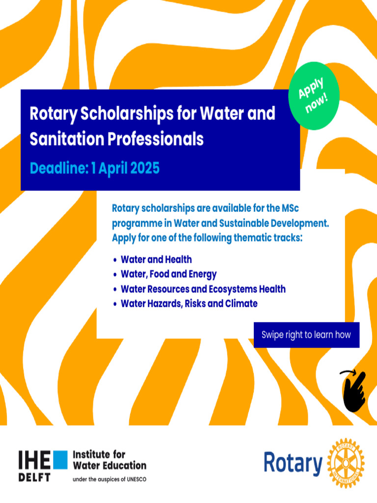 Rotary Scholarships For Water & Sanitation Professionals | PDF