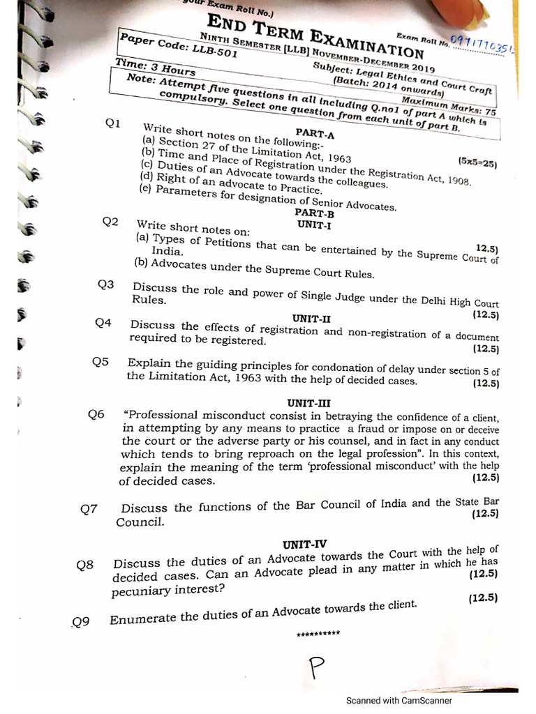 9th Semester Question Papers | PDF