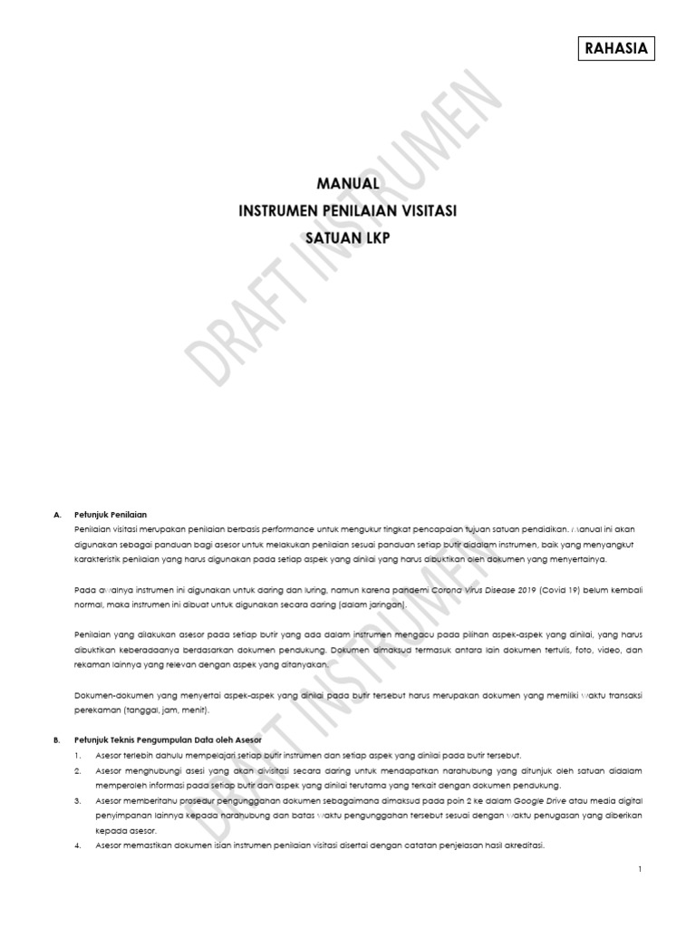 4. Manual-Instrumen Penilaian Visitasi-LKP (Asesor) | PDF