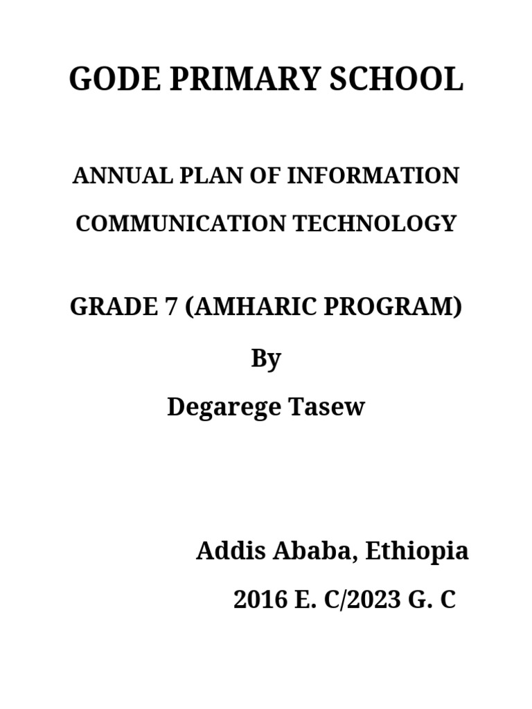 ICT Annual Plan for Grade 7 | PDF