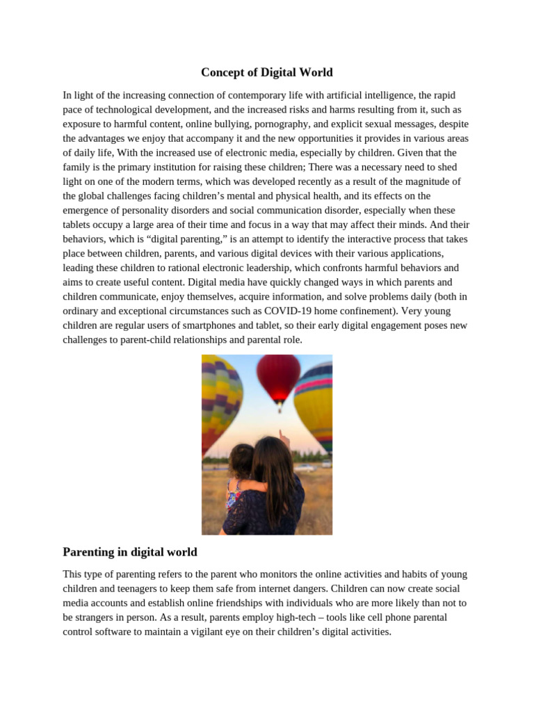 Concept of Digital World | PDF | Parenting | Cyberbullying