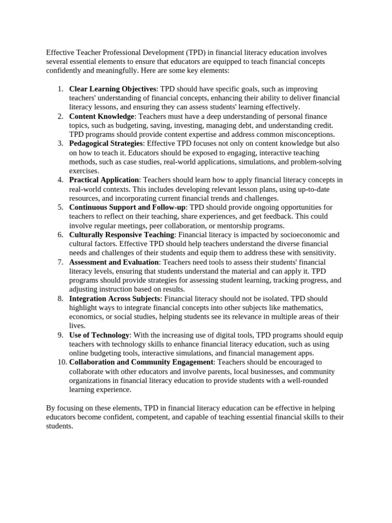 Effective Teacher Professional Development | PDF | Teachers | Literacy