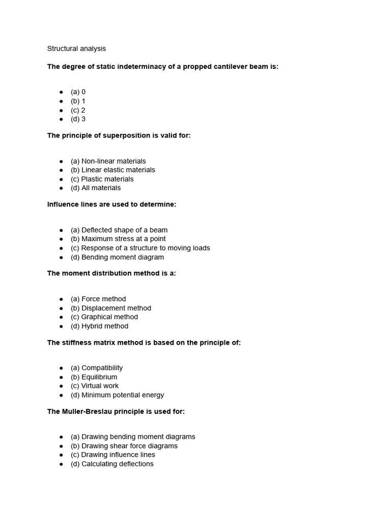 Structural Analysis Concepts and Methods | PDF | Bending | Structural Analysis