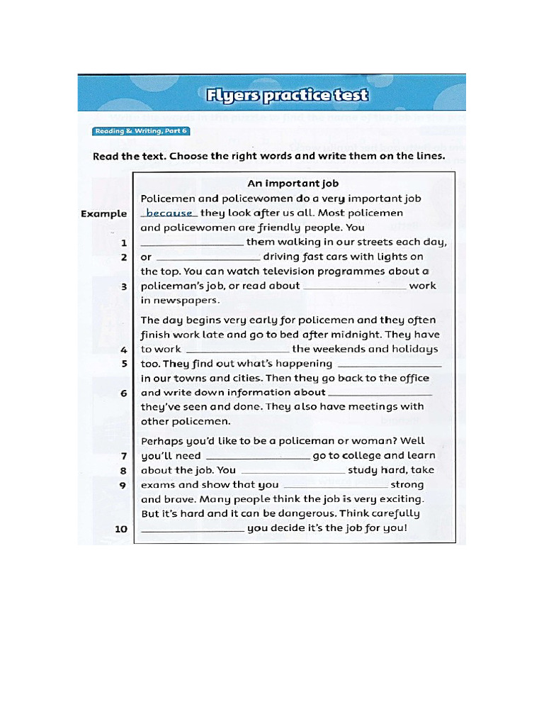 Flyers Reading Part 6 | PDF