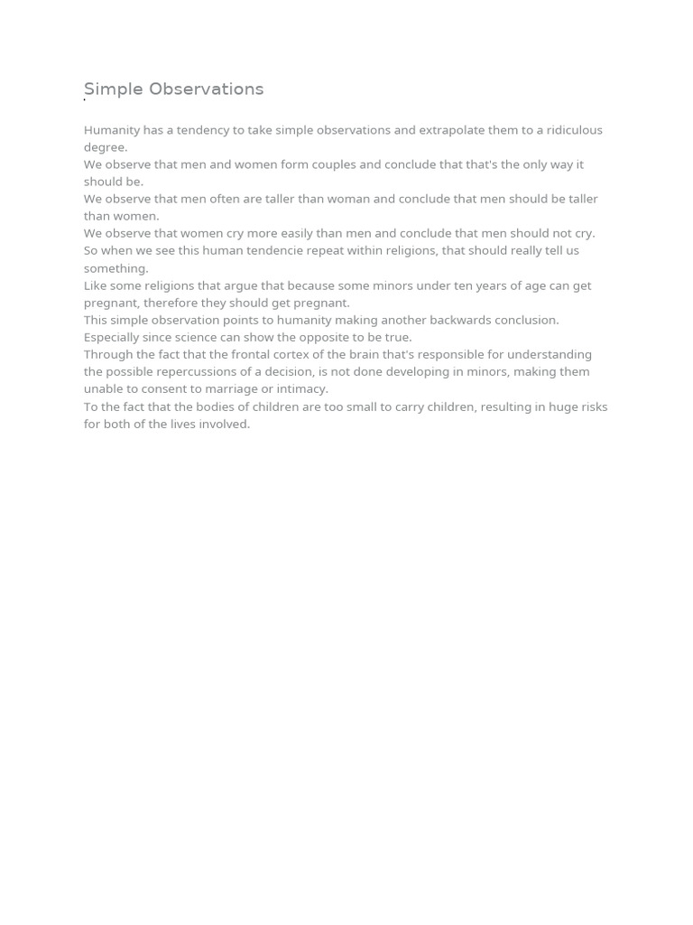 Simple Observations | PDF