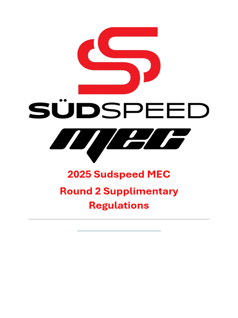 2025 Sudspeed MEC Round 2 Regulations | PDF | Auto Races | Motorsport ...