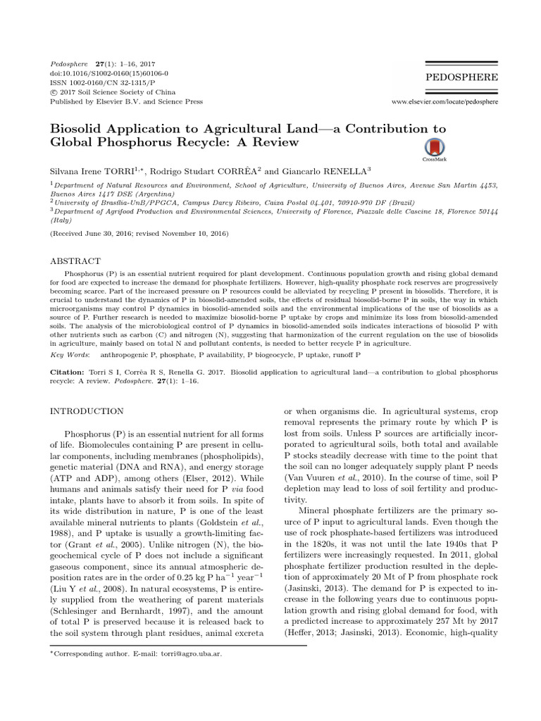 Biosolids Application To Agricultural Land | PDF | Soil | Fertilizer