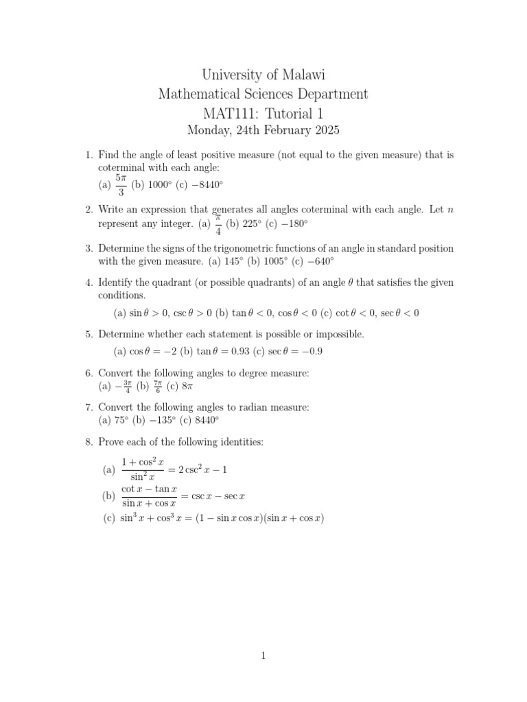 MAT121_tutorial 1_25 | PDF