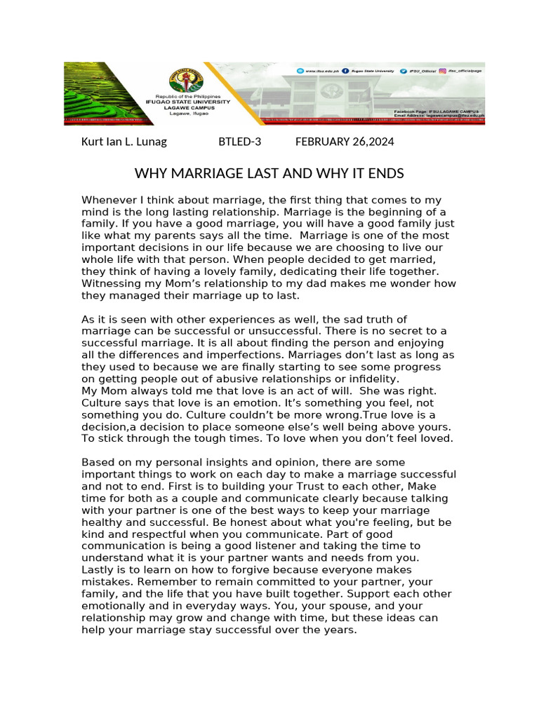 Marriage Reflection | PDF