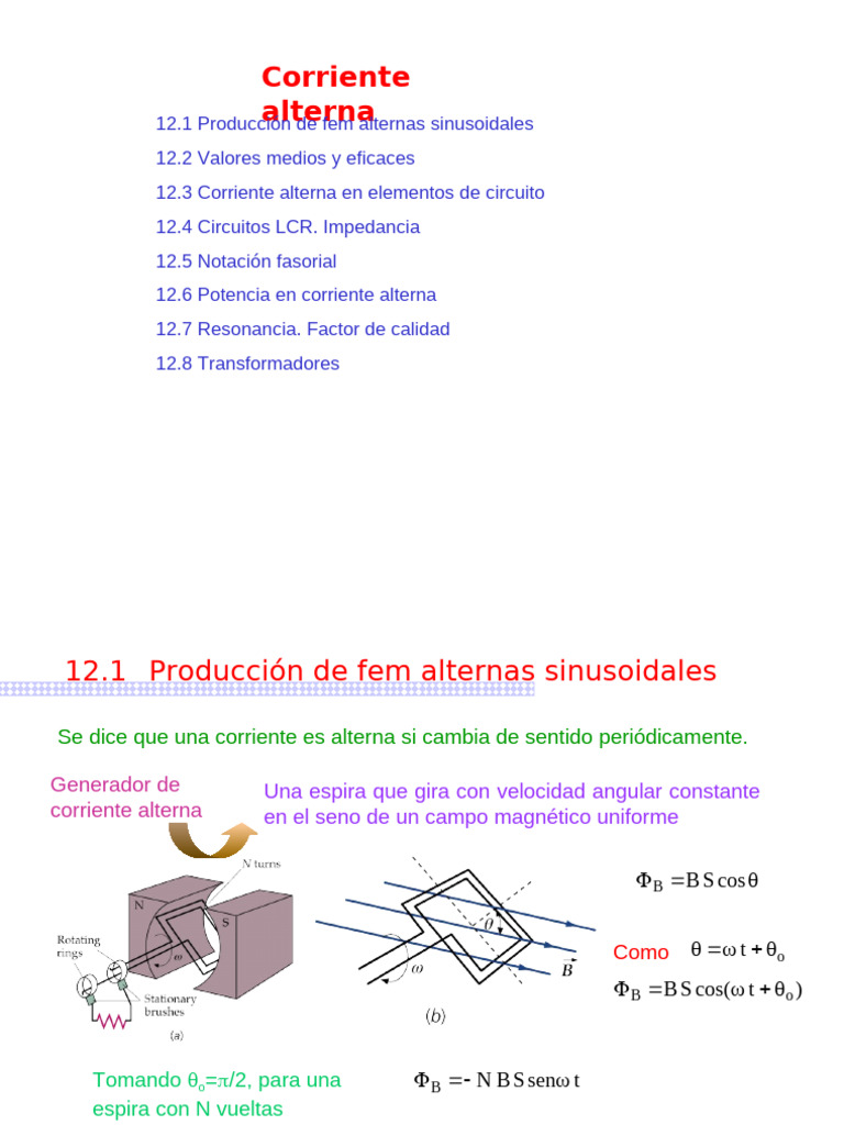 Corriente Alterna: Guía Completa | PDF | Energia electrica | Transformador