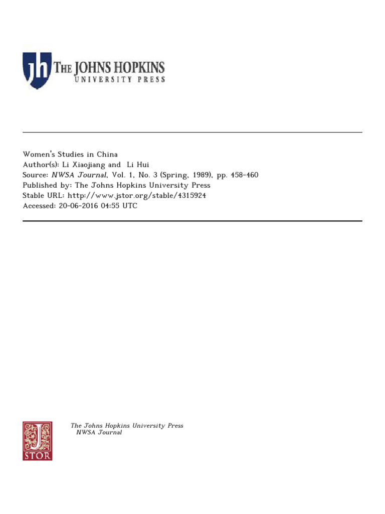 Womens Studies in China (Li Xiaojiang and Li Hui) | PDF | China | World ...