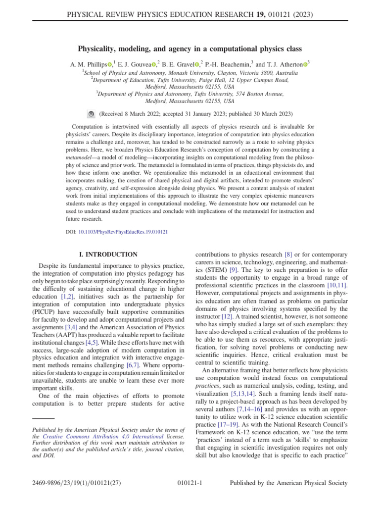 PhysRevPhysEducRes 19 010121 | PDF | Science | Knowledge