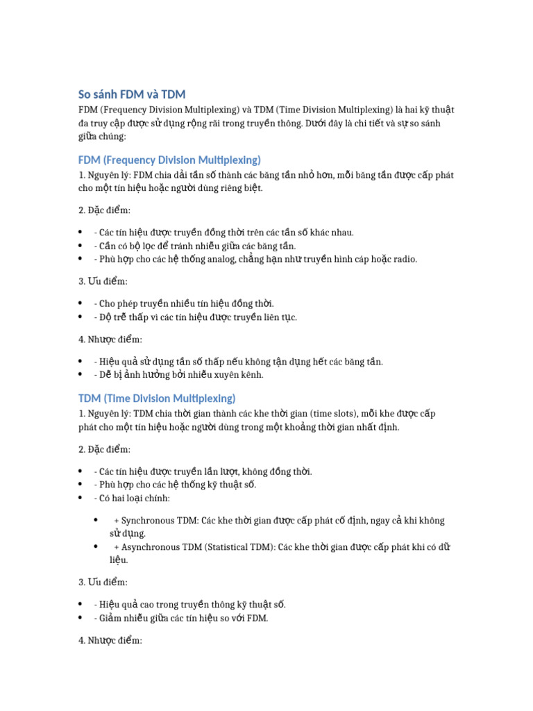 FDM Vs TDM | PDF