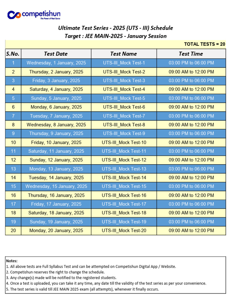Ultimate Test Series-III - (UTS-III) - 2025 | PDF