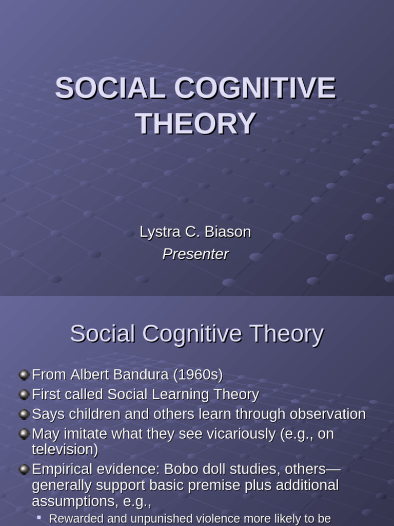 SOCIAL COGNITIVE THEORY | PDF