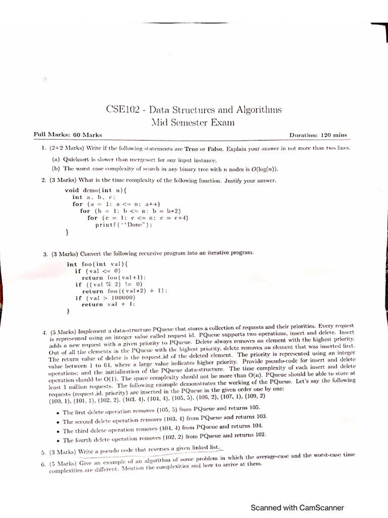 Dsa Midsem 2023 | PDF