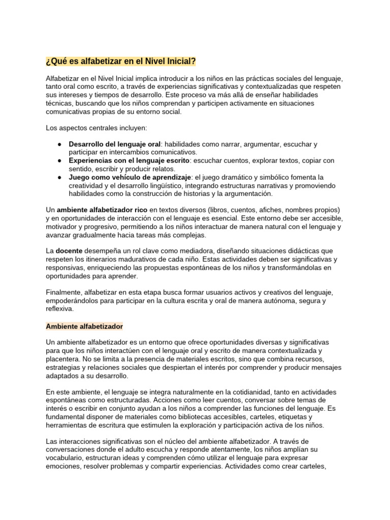 Resumen Alfabetización Inicial | PDF | Aprendizaje | Literatura