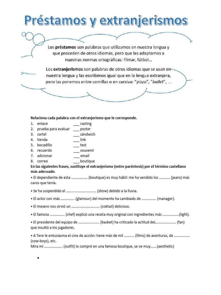 Extranjerismos y su uso en español | PDF