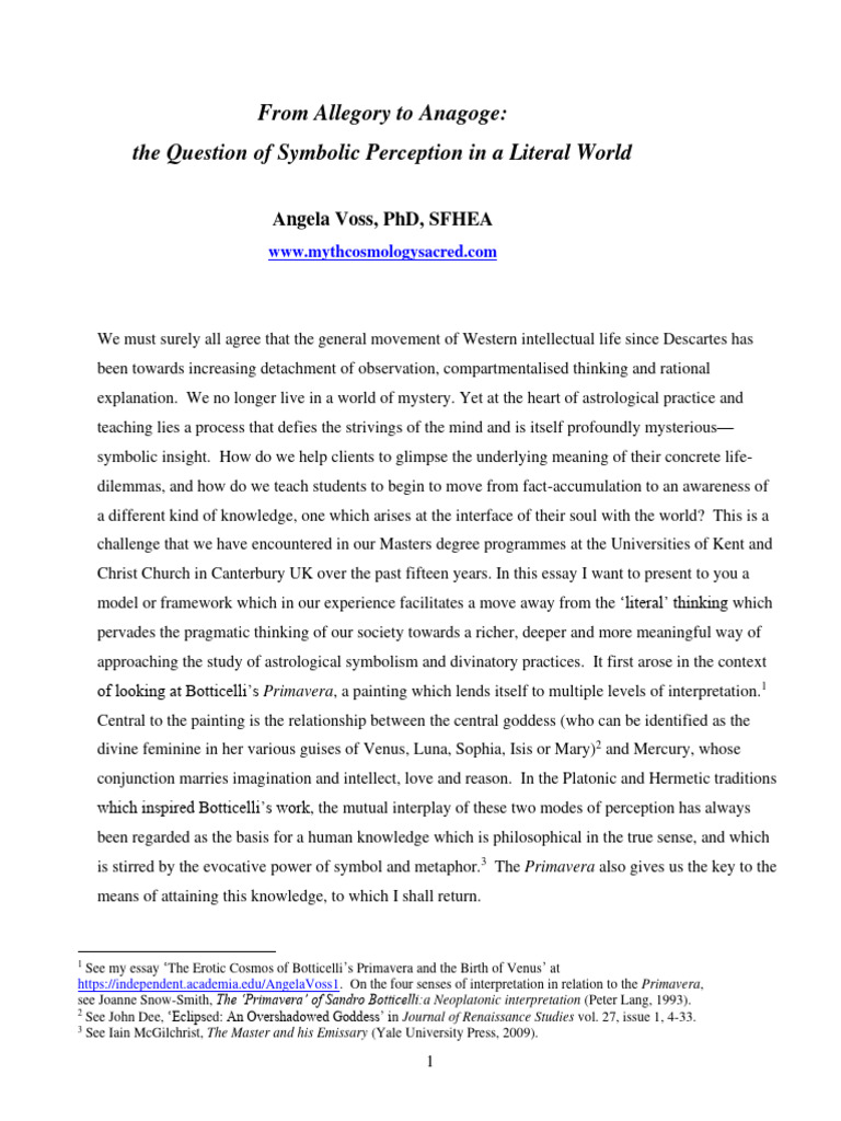 From Allegory To Anagoge The Question of | PDF | Thomas Aquinas | Plato