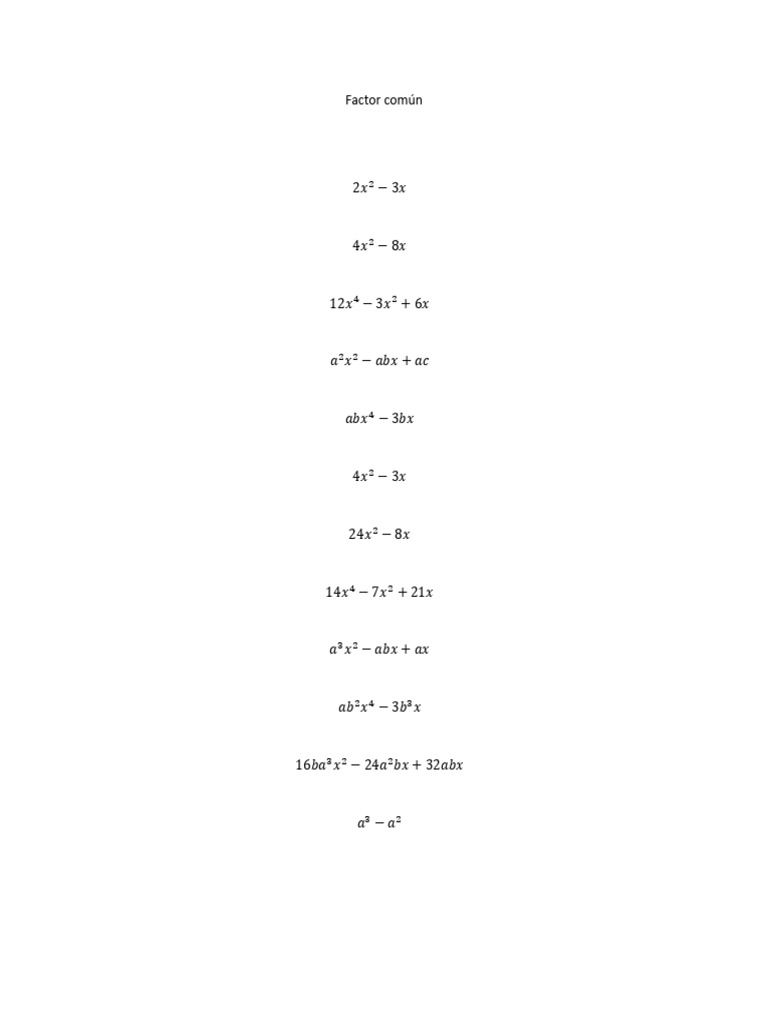 Factor Comun | PDF
