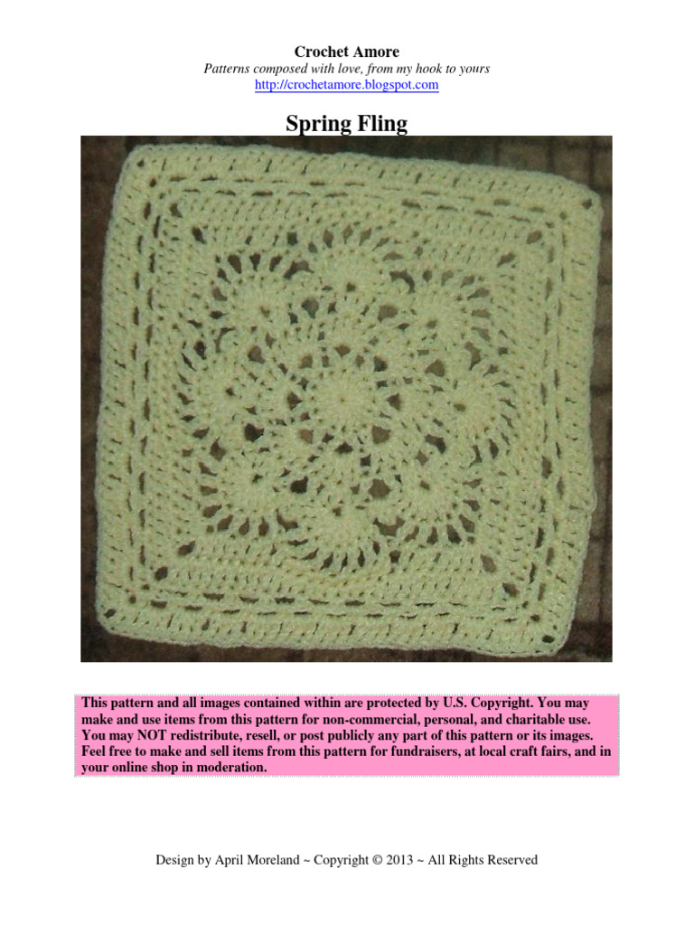 Spring - Fling Crochet Pattern | PDF | Crochet | Folk Art