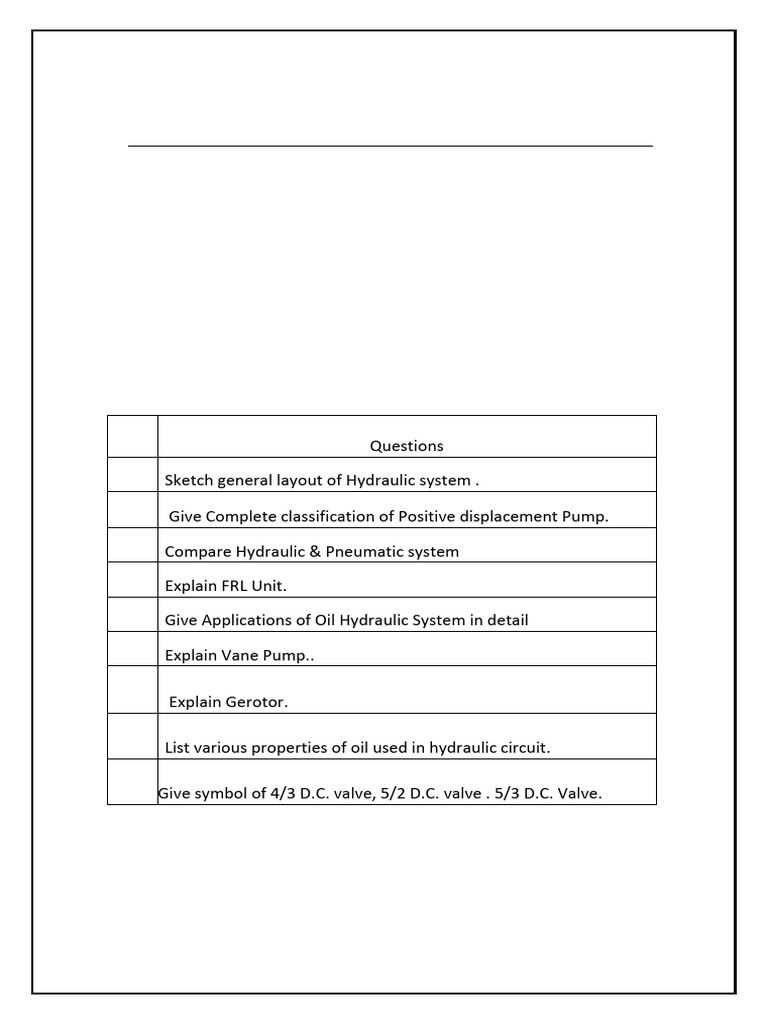 ASSIGNMENT 01 Industrial Hydraulic & Pneumatic | PDF