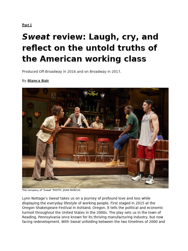 Sweat: A Review of Nottage's Drama | PDF