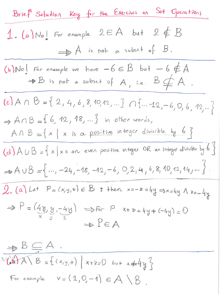 Solution Key For Worksheet 1 | PDF