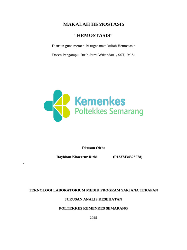 Makalah Hemostasis Pert 2 | PDF