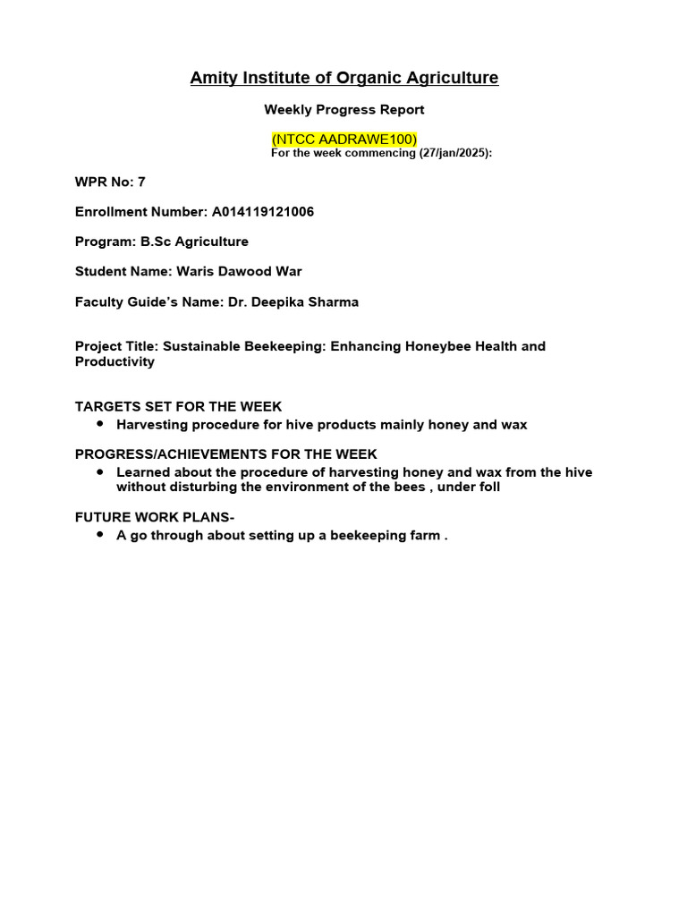 7th Revised WPR | PDF