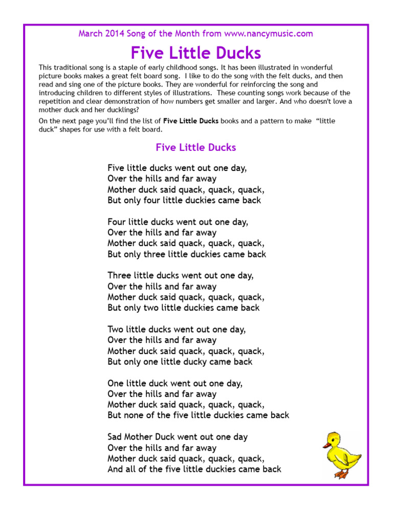 five-little-ducks | PDF | Duck | Birds
