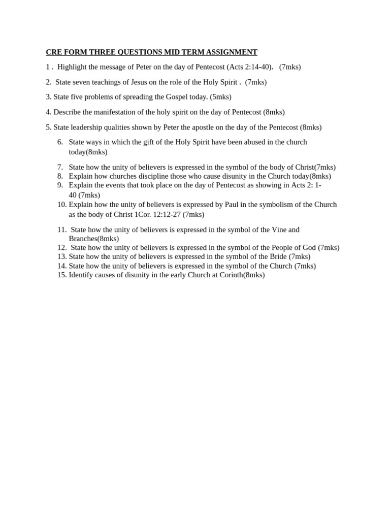Cre Form 3 Mid Term Assignment | PDF