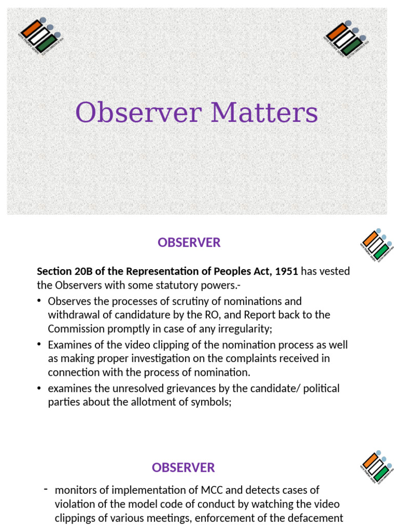 Observer Roles in Election Monitoring | PDF | Governance | Group ...