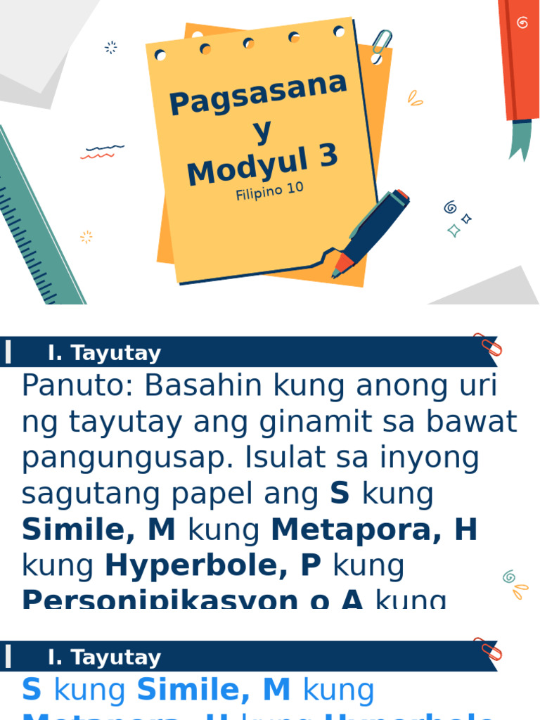 Mahabang Pagsasanay Sa Modyul 3 Tula | PDF