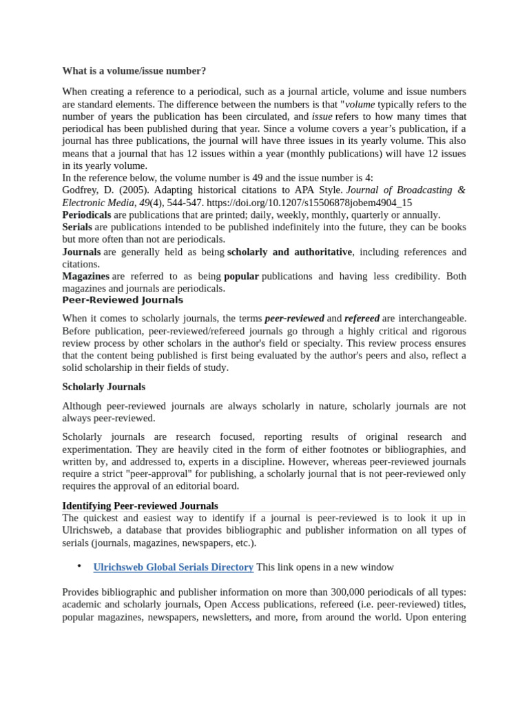 Understanding Volume, Issue, and H-Index | PDF | Scholarly ...
