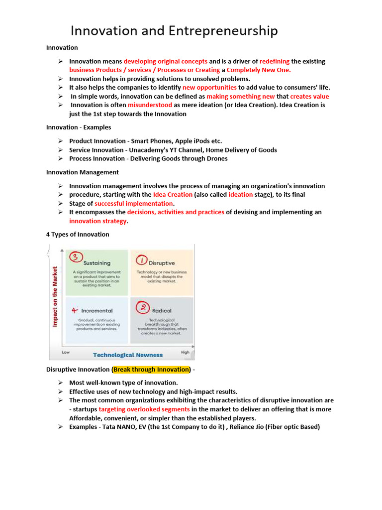 Innovation and Entrepreneurship Insights | PDF | Entrepreneurship ...