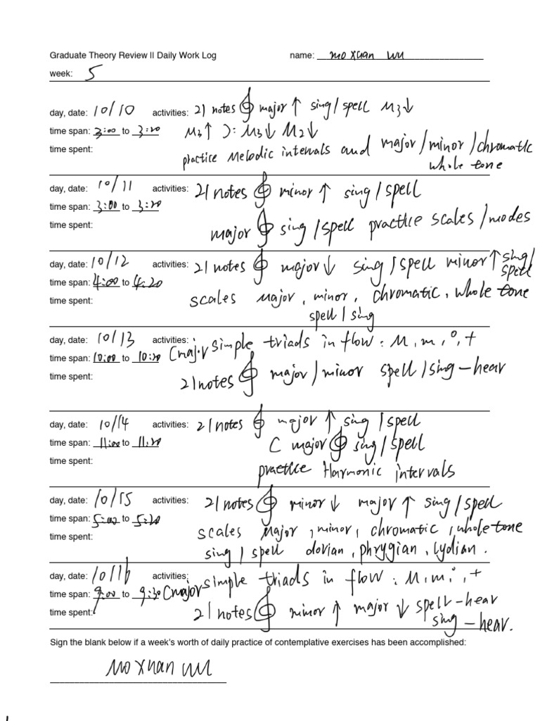 Graduate Daily Work Log | PDF