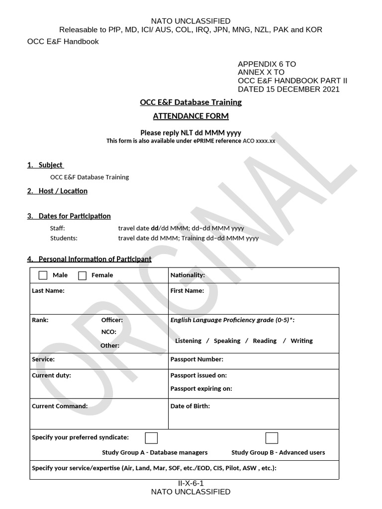 65 II Appendix X6 Attendance Request Form | PDF | Computing