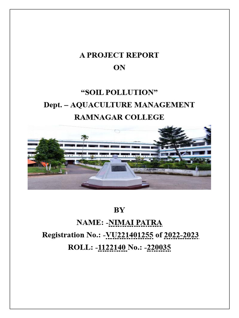 Nimai Patra-ENVS-VU221401255 | PDF | Soil | Water Pollution