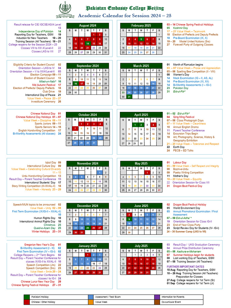 AcademicCalendar2024 25 | PDF | Observances