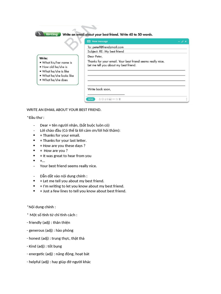 Write An Email About Your Best Friend | PDF