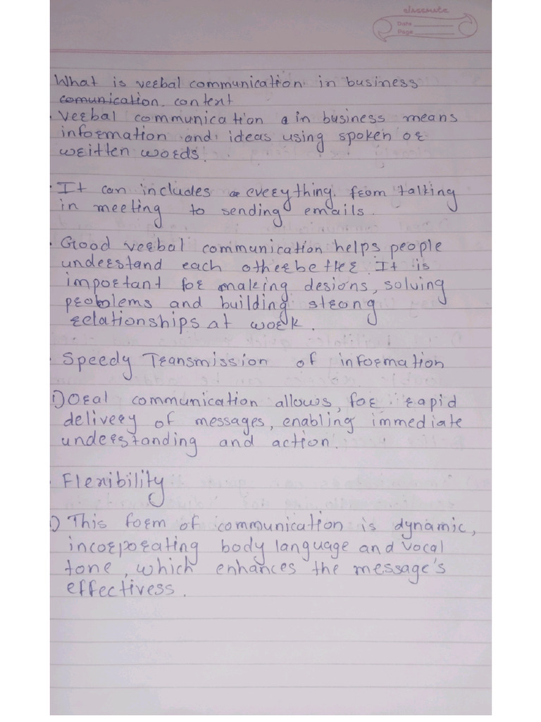 Explain Verbal Communication in Business Context | PDF